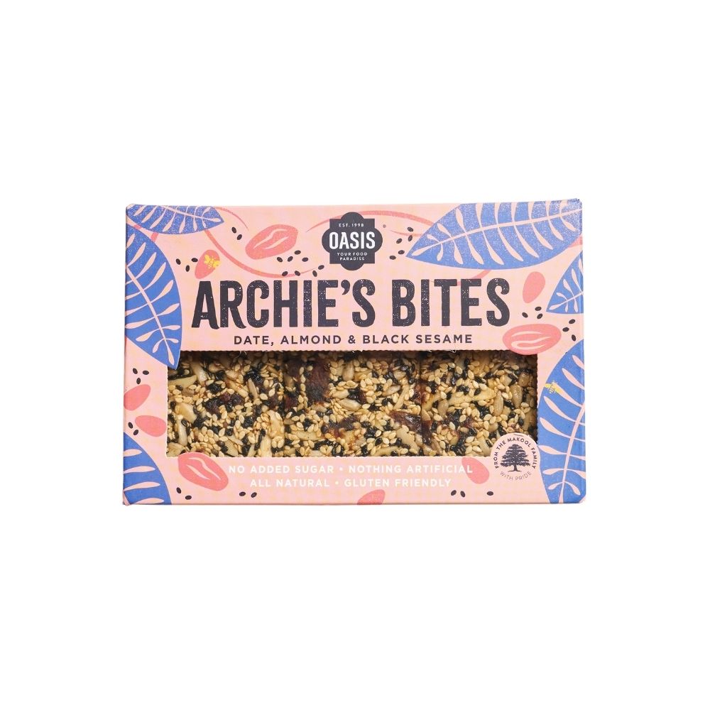Oasis - Archie's bites, date almond black sesame 240g - Snacks | Oasis