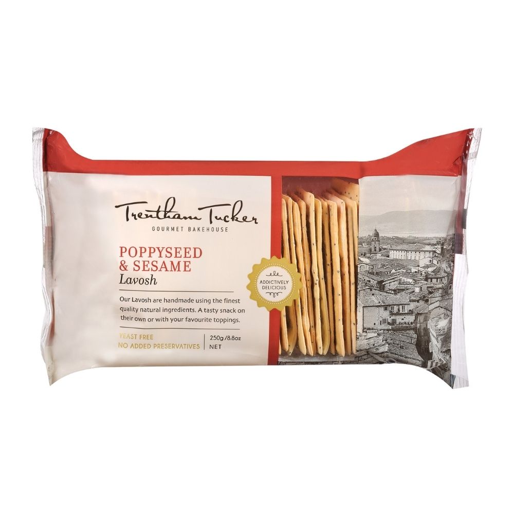 Trentham Tucker - Poppy sesame seed lavosh 250g - Snacks | Oasis